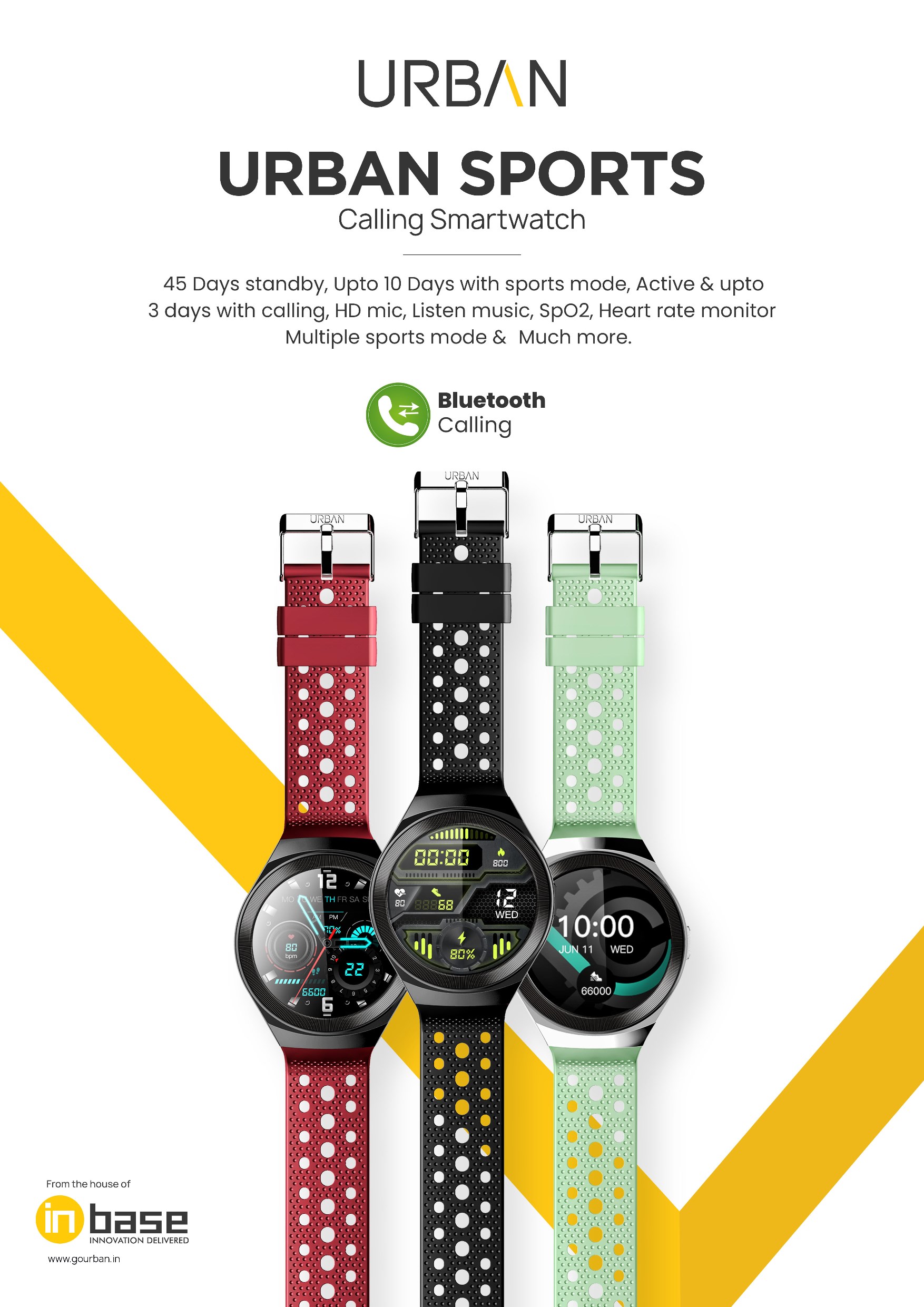 Inbase Introduces Urban Sports Smartwatch with Smart Bluetooth Calling ...