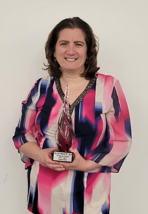 Angela Nuss earns Toastmasters District 31 Pathfinder award; recognizes ...